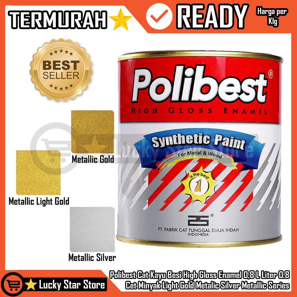 Jual Polibest Cat Kayu Besi Metallic Series 0,8 Liter 0.8 L Catt Cet ...