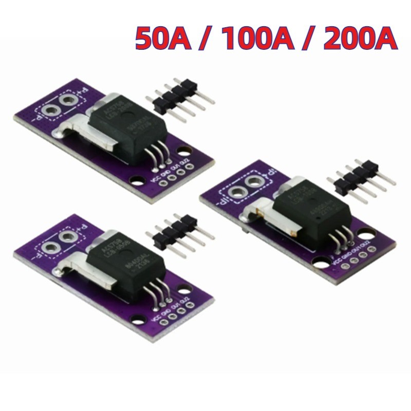 Jual 50A 100A 200A Hall Current Sensor Module Linear Analog AC DC 3.3V-5V ACS758 ACS758LCB-050B ...
