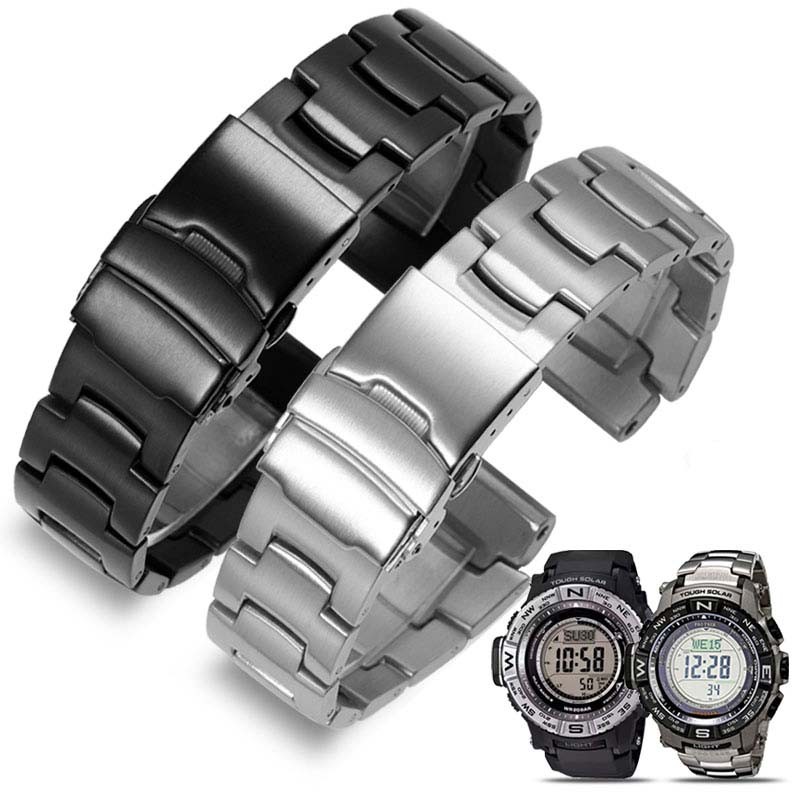 Jual New Solid Stainless Steel Watchband For Casio PRG-260/270/550 PRW ...