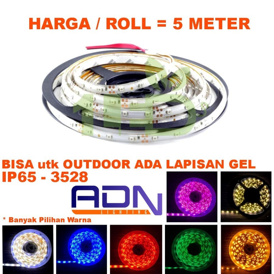 Jual Lampu LED Strip Flexible Roll 5 meter IP65 GEL SMD 3528 Outdoor ...