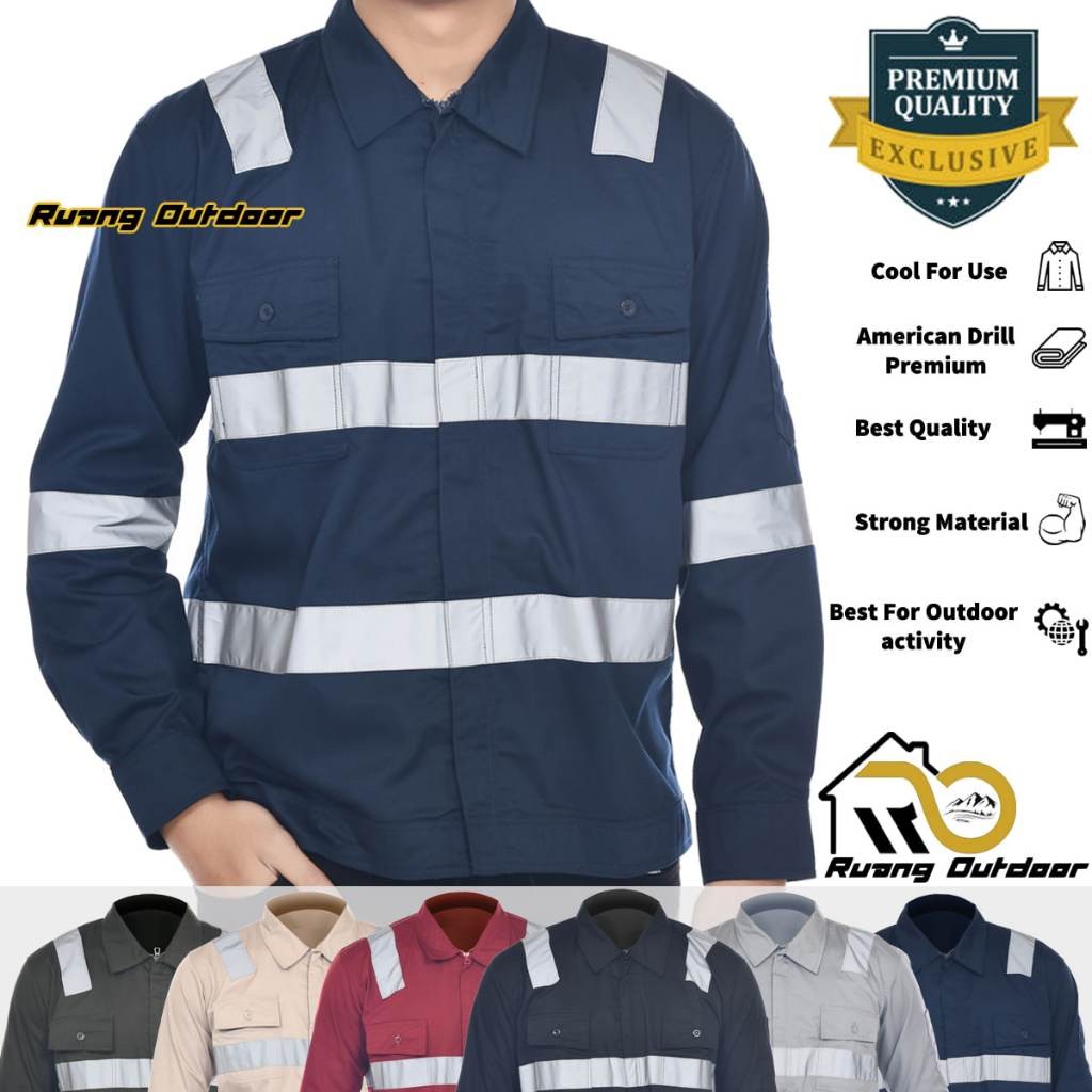 Jual B8 Wearpack Safety Zipper - Kemeja Safety Baju Wearpack K3 ...