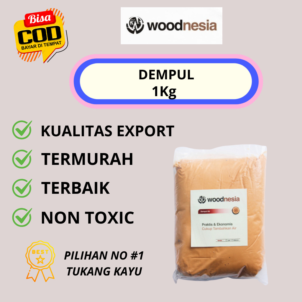 Jual Dempul Kayu Jati Mahoni 1Kg Campur Air Waterbased Dempul Kayu ...