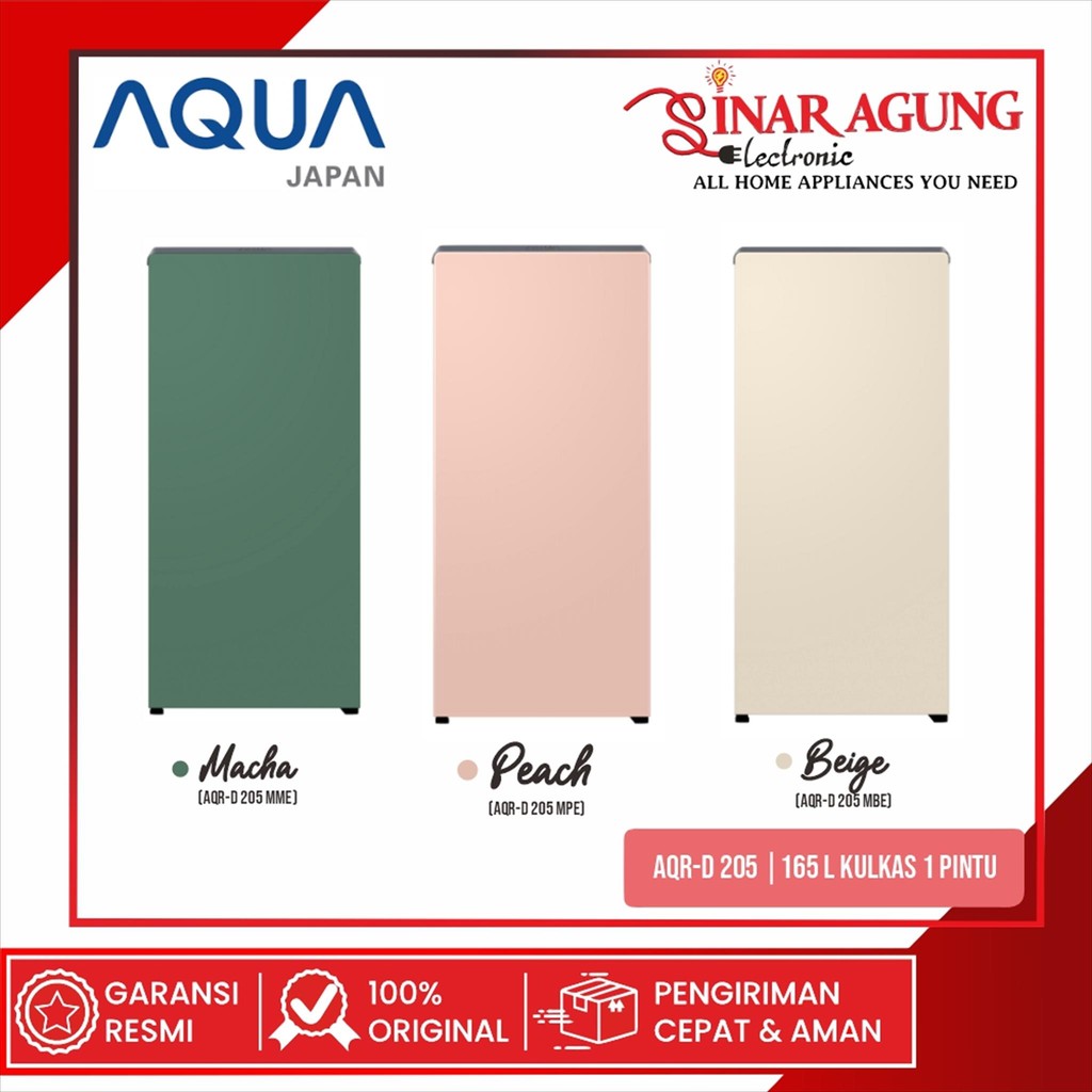 Jual AQUA AQR-D205 MBE / MME / MPE KULKAS 1 PINTU 165L - GARANSI RESMI | Shopee Indonesia