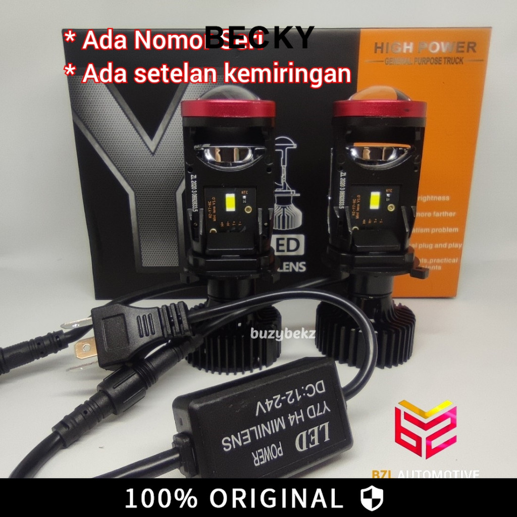 Jual BECKY BZL Y7D LAMPU LED MOBIL MOTOR H4 MINI PROJEKTOR PROJIE Y7D ...