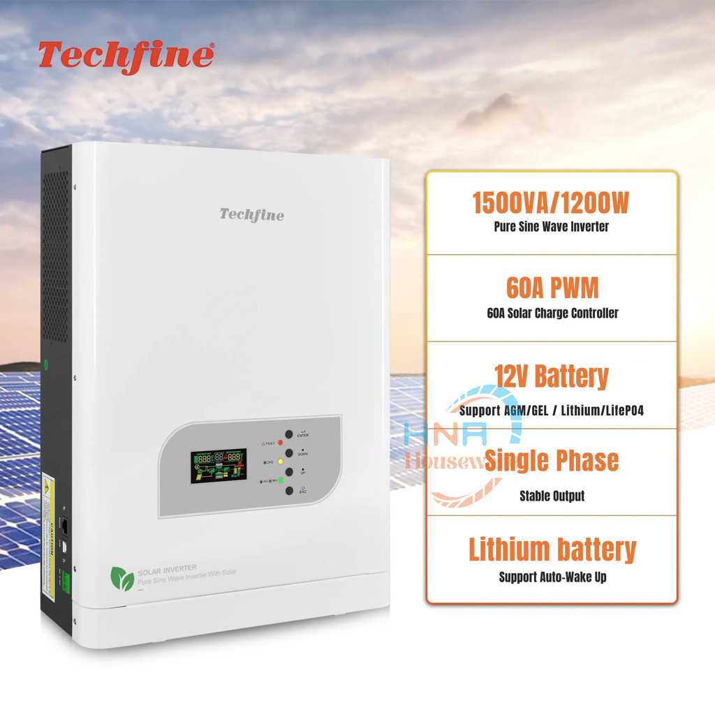 Jual Inverter Techfine 1500VA ( 1200 Watt ) 12V Hybrit Trafo Low ...