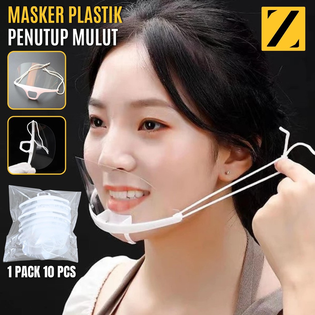 Jual 10 PCS Masker Transparan Plastik Penutup Mulut Masker Koki ...