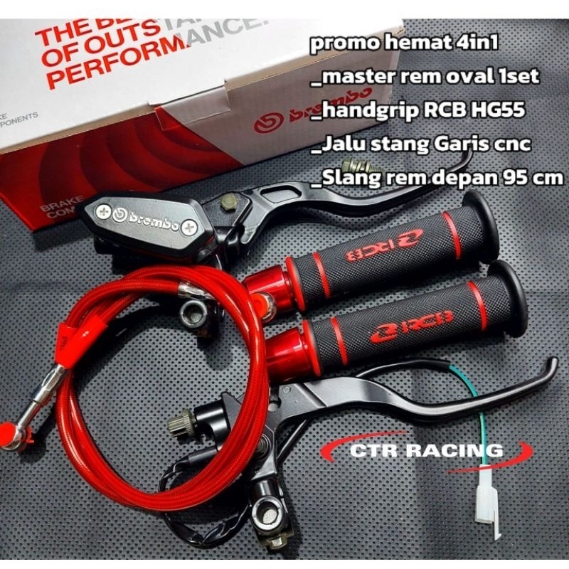 Jual promo lengkap paket master rem Brembo oval plus handgrip original RCB HG-55 Plus Jalu stang ...