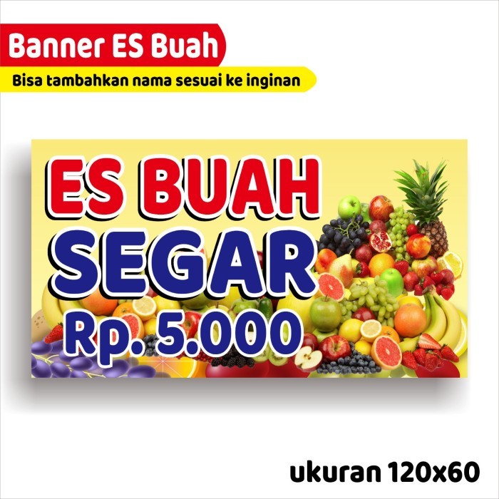Jual Cetak Banner Spanduk Es Buah Segar ukuran 120x60 | Shopee Indonesia