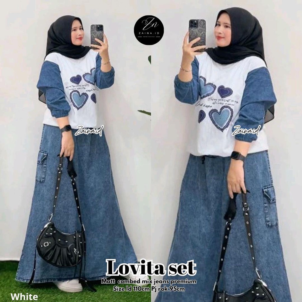 Jual Ready Stok Siap Kirim • Lovita Set • Original Zaina Id • Setelan ...