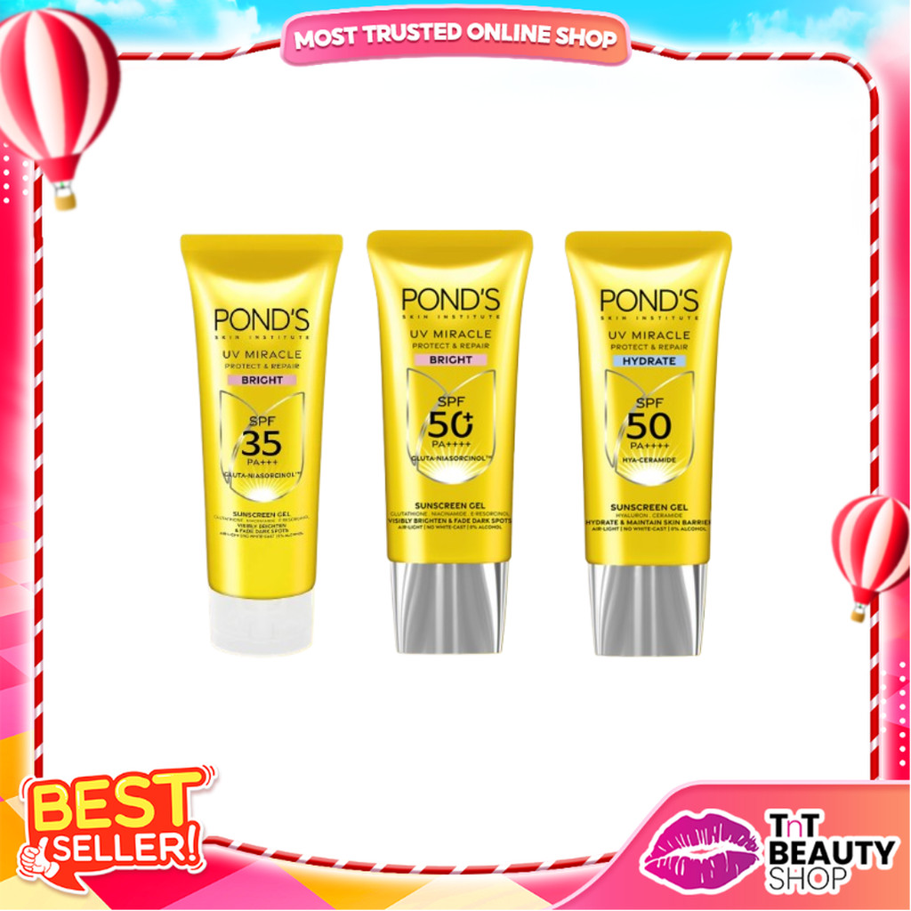 Jual Sun Serum Ponds UV Miracle Bright Protect & Repair Sun Gel 35 PA +++ | SPF 50++++ | TnT ...