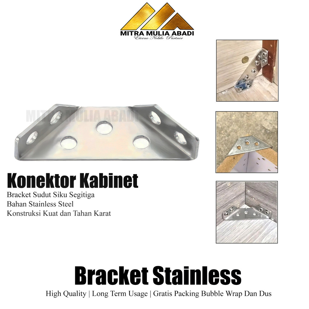 Jual Bracket Sudut Siku Segitiga Konektor Kabinet Stainless Steel Siku ...