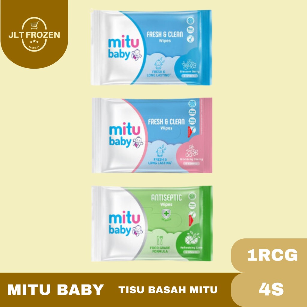Jual Mitu Baby Tissue Basah 4s / Fresh & Clean Baby Wipes Kecil isi 4 ...