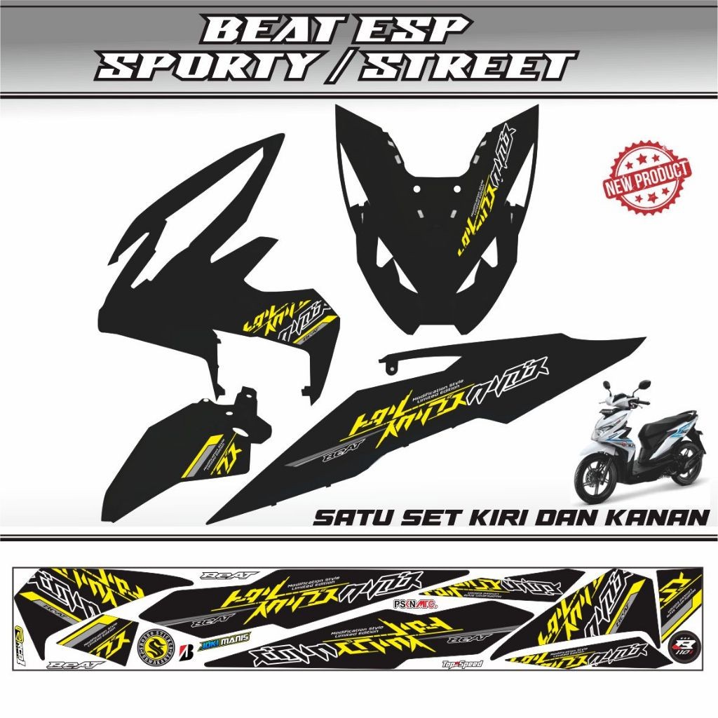 Jual STRIPING HONDA BEAT ESP 2017 2019 STRIPING MOTIF / STIKER MOTOR ...