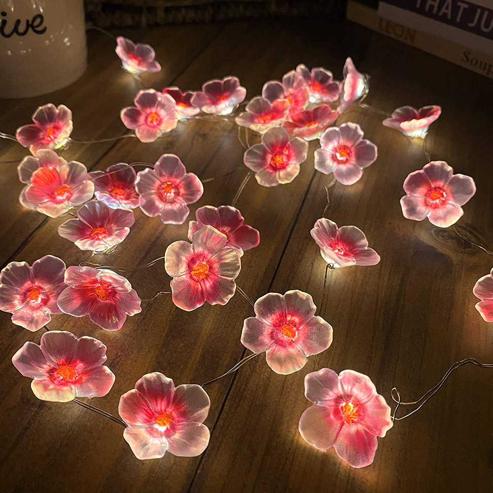 Jual 3M 30LEDS Cherry Blossom Fairy String Lights Pink Flower String ...