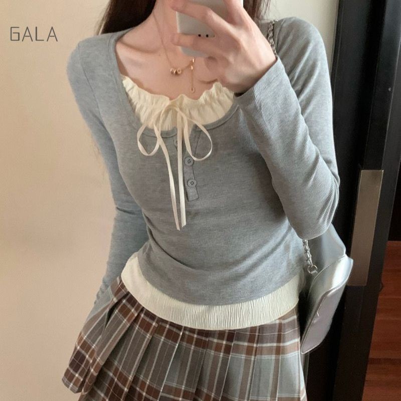 Jual Baju Atasan Wanita Kekinian Atasan Crop Lucu Baju Crop Lengan Panjang Outer Korean Style GA ...