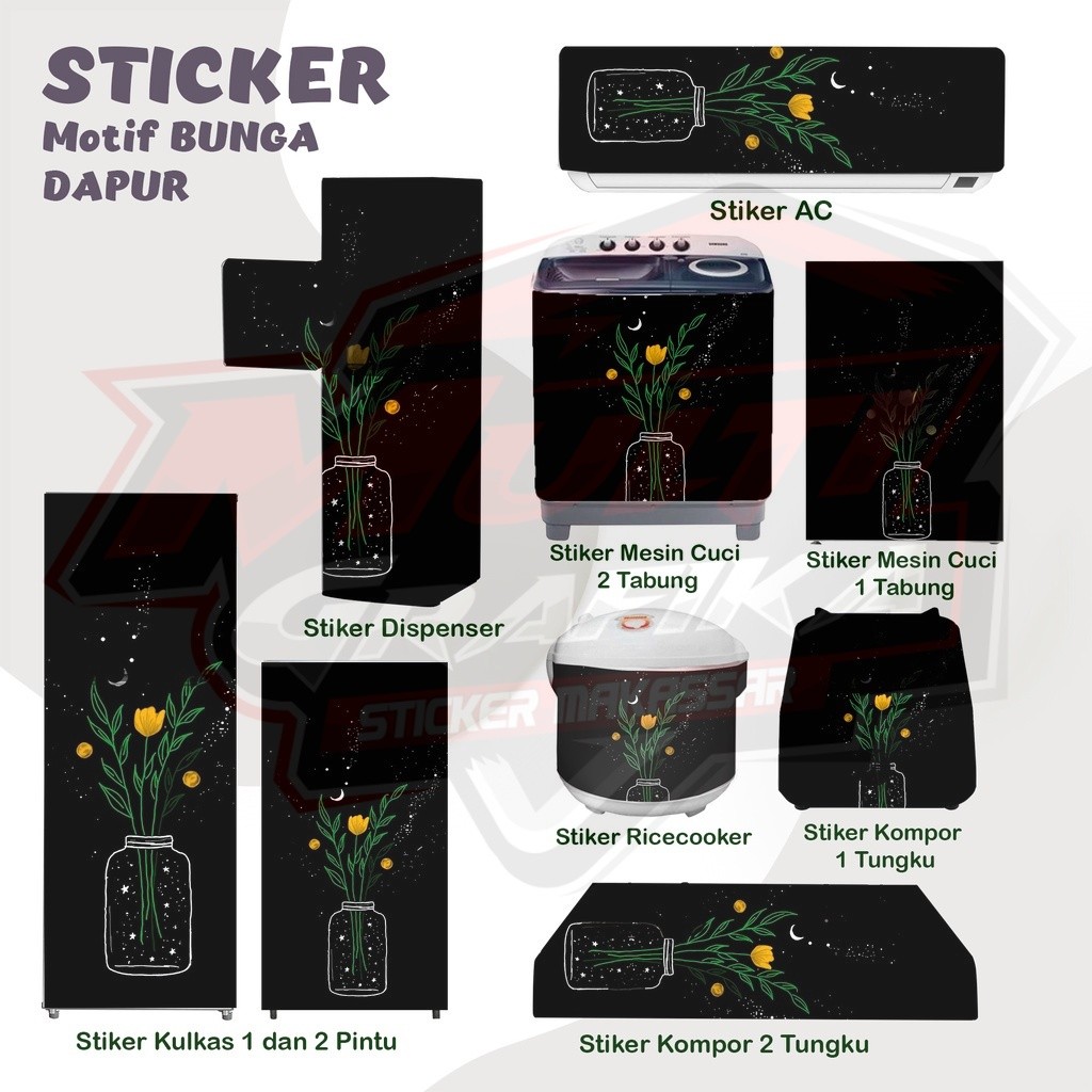 Jual Stiker kulkas kompor mesin cuci 1 2 pintu tabung mata Rice Cooker ...