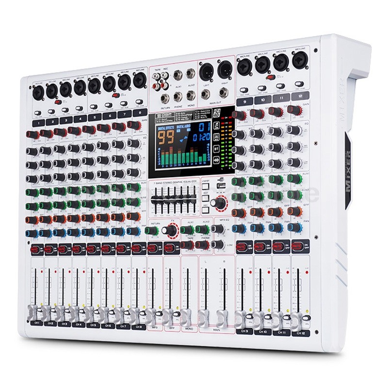 Jual 12 Channels Mixer USB Bluetooth Digital Audio Mixer with 99 Types ...