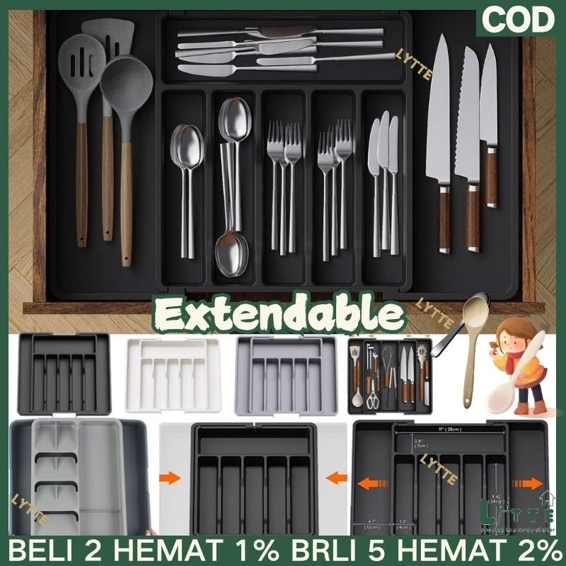 Jual LYTTE Extendable Tempat Sendok Laci Extendable Drawer Knife ...