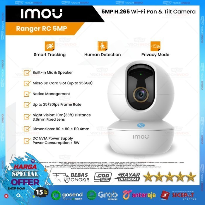 Jual CCTV IMOU RANGER RC 5MP | IPC-GK2CP-5C0WR Camera Calling Scanning ...