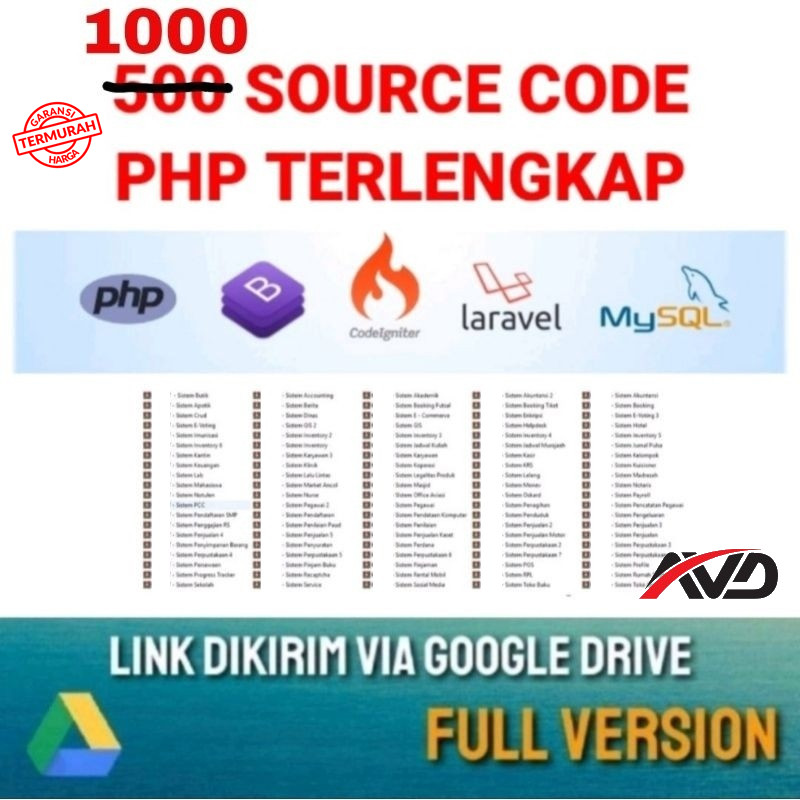 Jual Source Code Program Aplikasi Dan Sistem Informasi Pemograman PHP Lengkap - Total 1000 SC ...