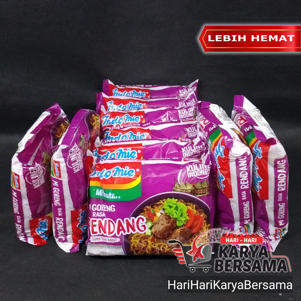 Jual INDOMIE MI INSTAN GORENG RASA RENDANG PACK 10 BUNGKUS X 91GR ...
