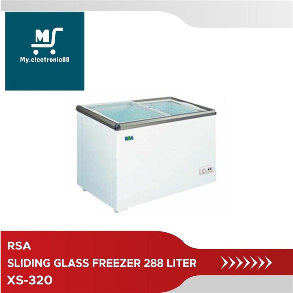 Jual RSA FREEZER GLASS SLIDING FLAT 288L (XS-320) | Shopee Indonesia