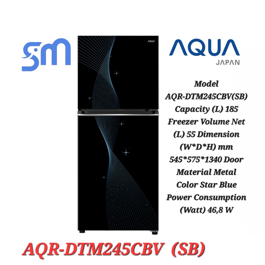 Jual Kulkas Aqua 2 pintu AQR-DTM245CBV SB SG 185 L 245CBV Magic Neo ...