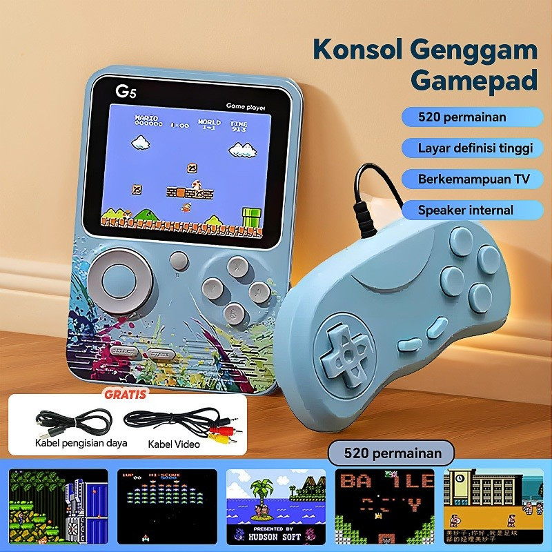 Jual Game Bot Konsol Game G5 Portabel Layar HD 3.0 inci 500 Game Klasik ...
