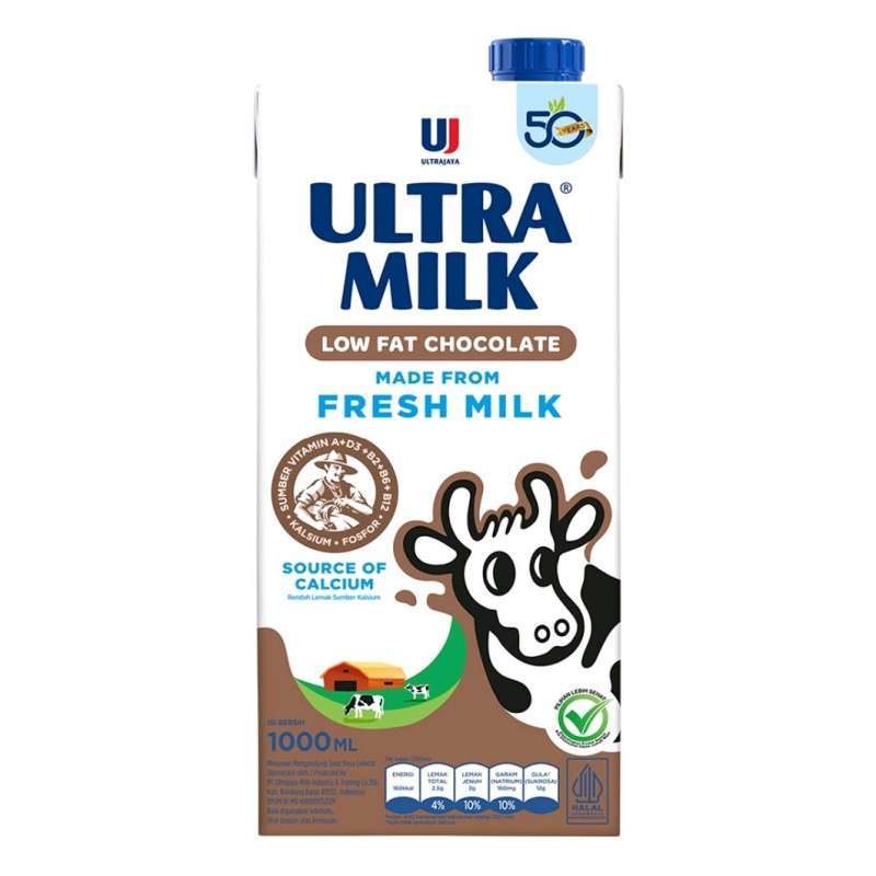 Jual Ultra Milk Low Fat Cokelat Susu UHT 1000 ml | Shopee Indonesia