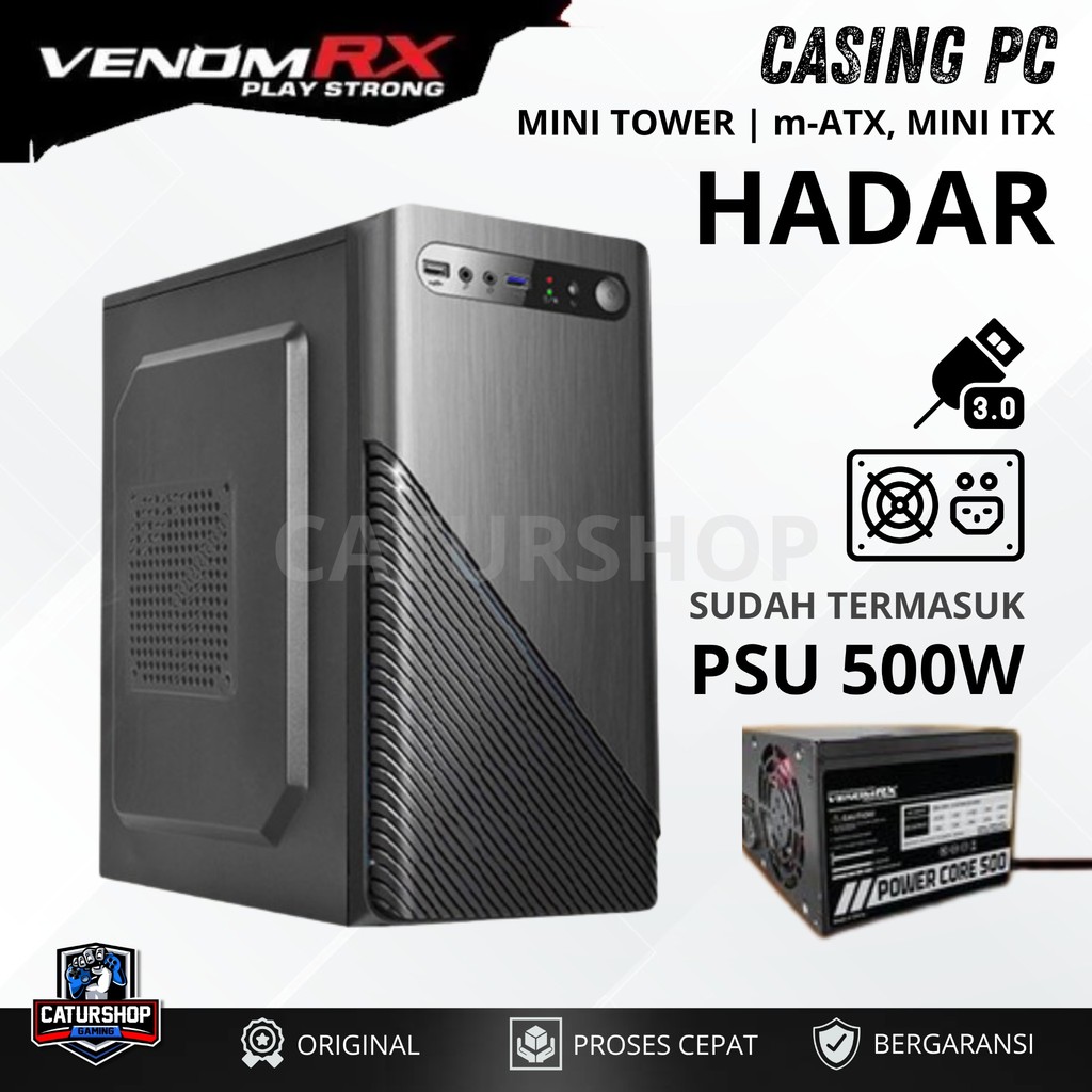 Jual VenomRX HADAR Casing Komputer M-ATX Include PSU 500W Case PC ...