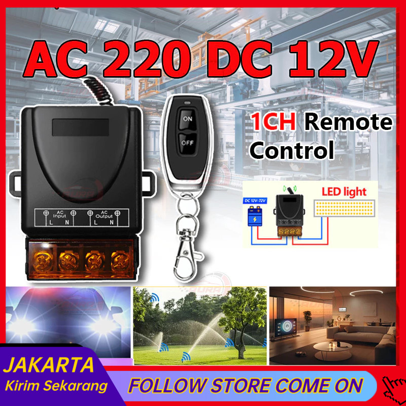 Jual （Segera dikirim）Remote Control Relay Switch Saklar on Off AC 220 ...