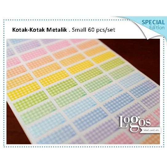 Jual Kotak Small. Special edition. Sticker polos label nama anak ...