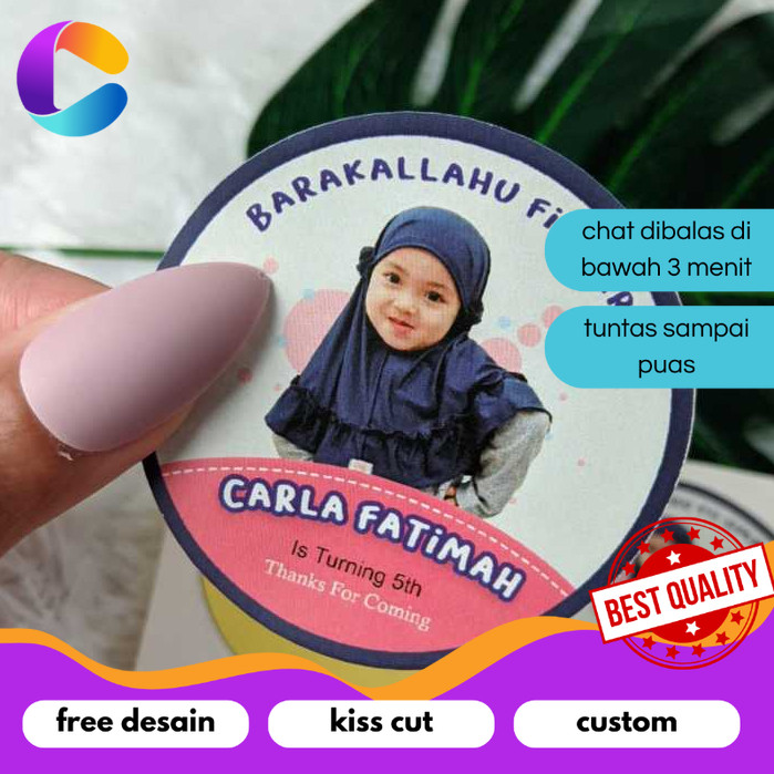 Jual Cetak INC 5-8 Sticker Ulang Tahun Anak Bulat Stiker Chromo Ultah ...