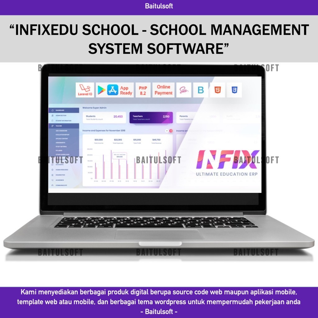 Jual SOURCE CODE APLIKASI WEB INFIXEDU SCHOOL - SCHOOL MANAGEMENT SYSTEM SOFTWARE D151 ...