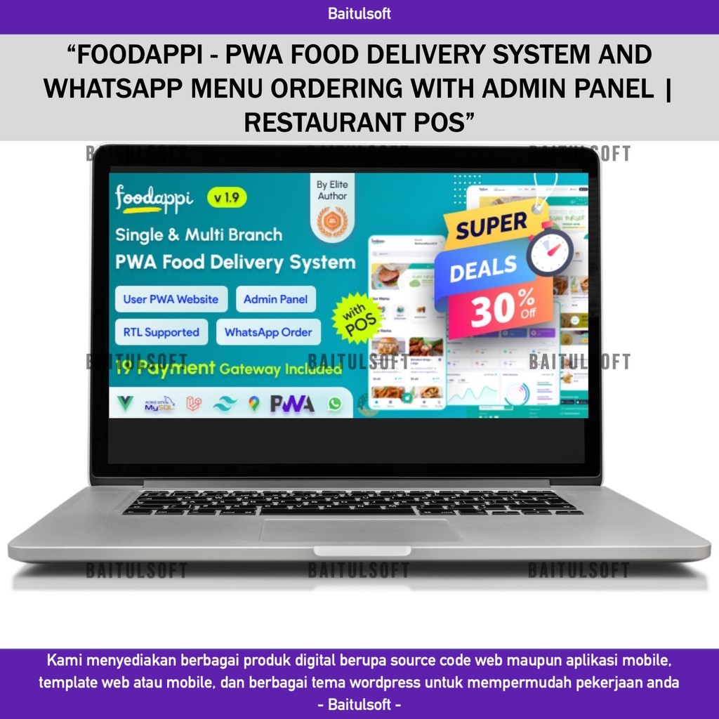 Jual SOURCE CODE APLIKASI WEB FOODAPPI - PWA FOOD DELIVERY SYSTEM AND WHATSAPP MENU ORDERING ...