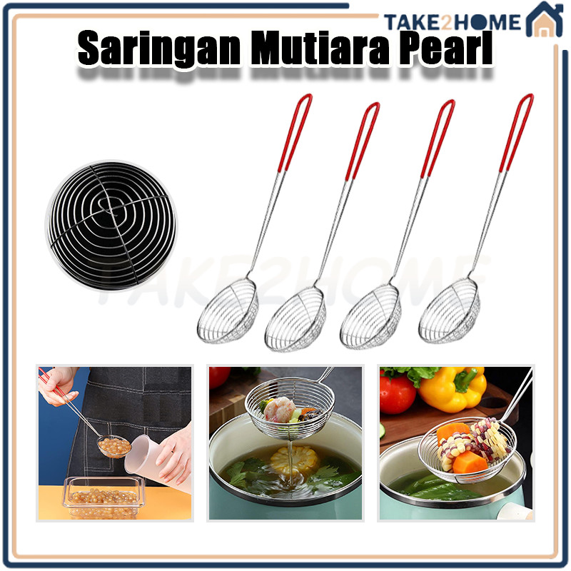 Jual Saringan Boba/Saringan Sendok Boba Topping Pearl Bubble Stainless ...