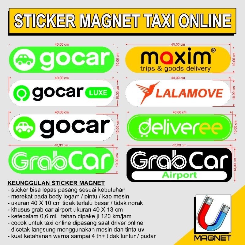 Jual sticker magnet gocar | sticker magnet grab car | sticker magnet ...
