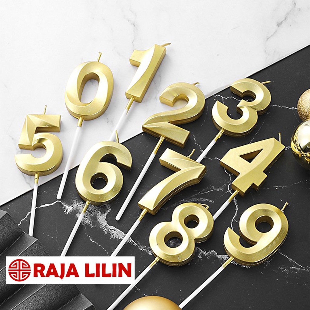 Jual Lilin Ulang Tahun Angka Gold Premium Import Lilin Birthday Candle ...
