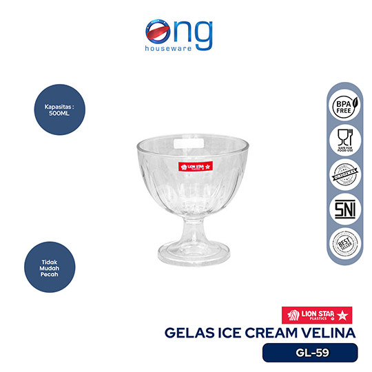 Jual Gelas Ice Cream Es Buah Es Teler Velina Cup 500 ml Lion Star GL-59 ...