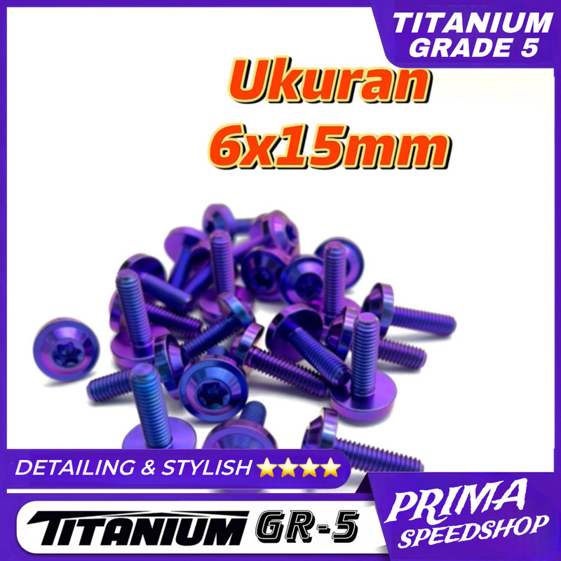 Jual BAUT TITANIUM GR5 M4,M5,M6,M8 DRAT 6,8,10,12,14 MODEL PAYUNG BIG HEAD KEPALA BESAR DAN ...