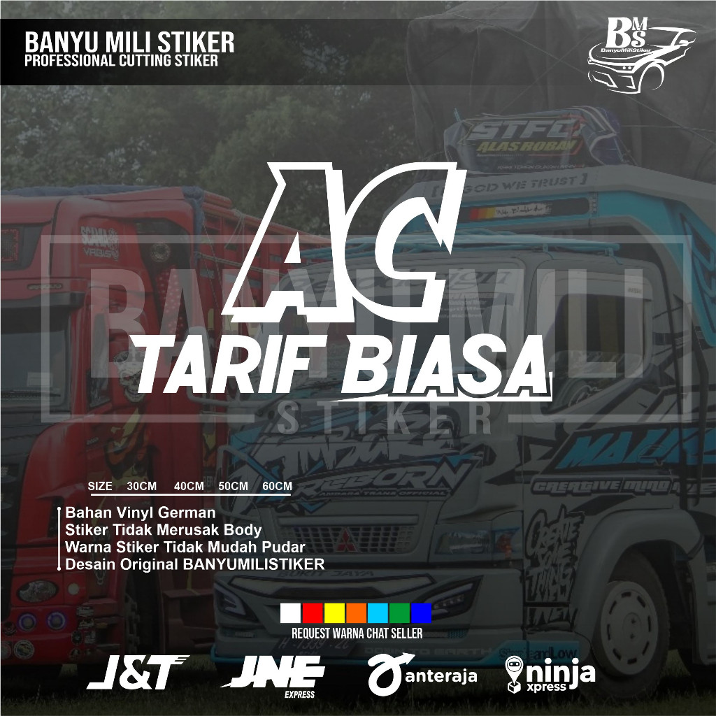 Jual Stiker Kaca Ac Tarif Biasa Sticker Variasi Kaca Mobil Truk Pickup ...