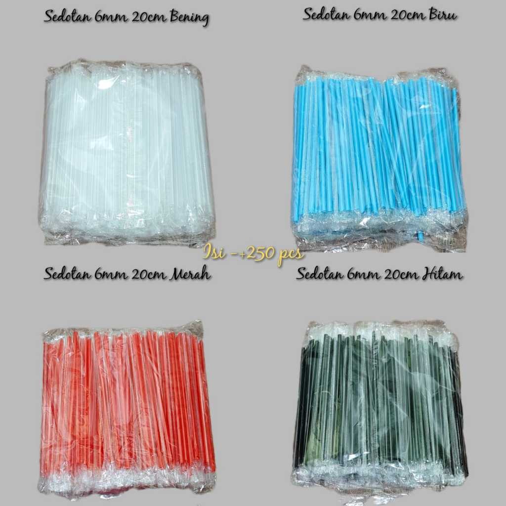 Jual Sedotan Plastik 6mm Steril Bungkus Hitam Bening Kopi Lurus Lancip ...