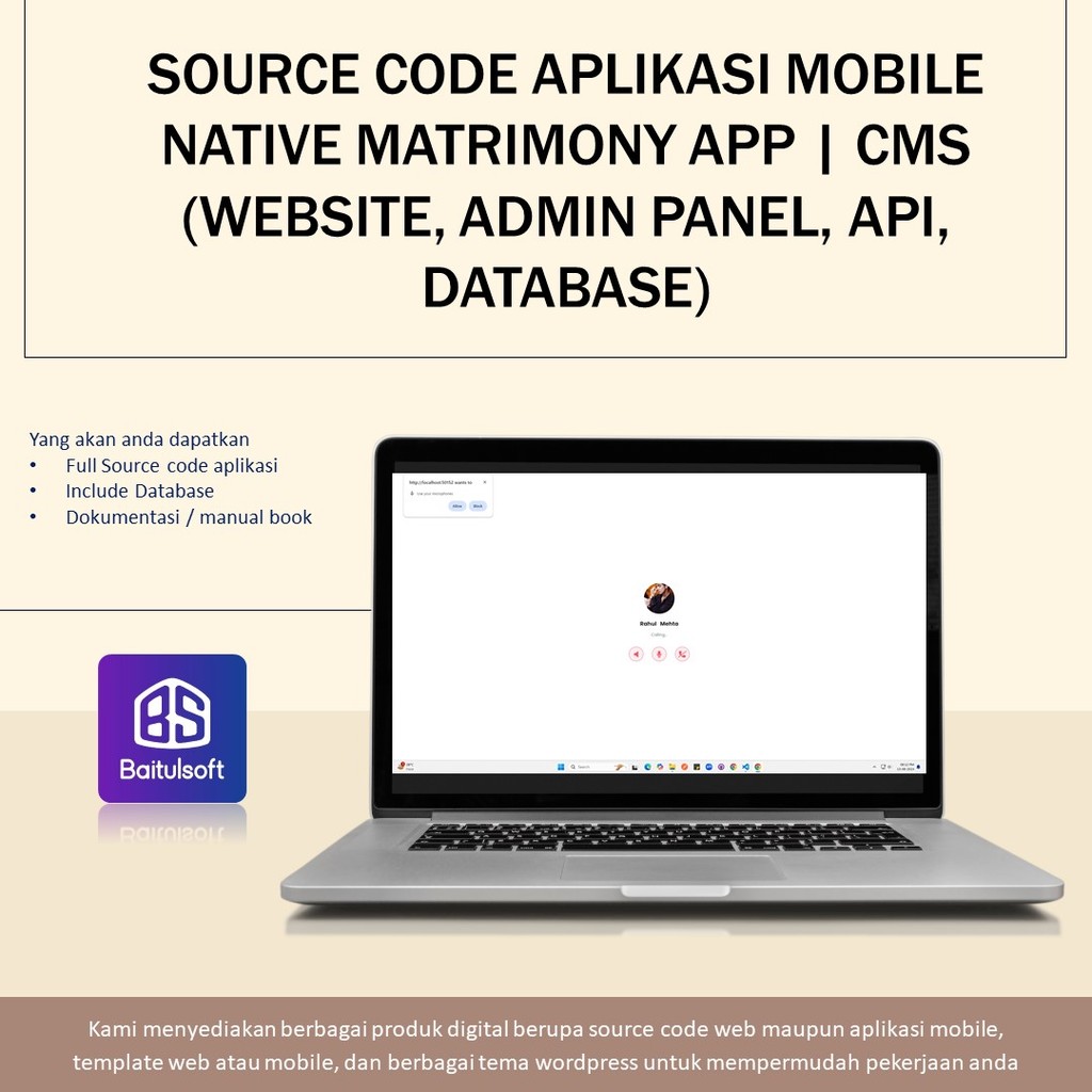 Jual SOURCE CODE APLIKASI MOBILE NATIVE MATRIMONY APP | CMS (WEBSITE, ADMIN PANEL, API, DATABASE ...