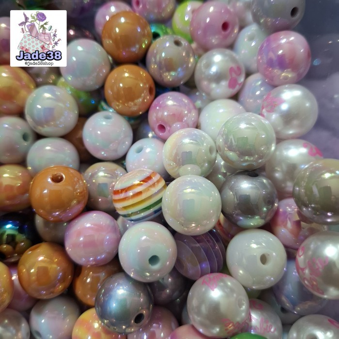 Jual Manik Bulat UV Solid Gradasi Luxury Shiny 16mm Luculy Motif Kilap ...