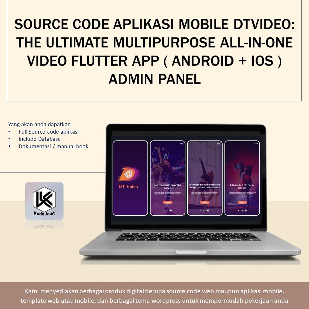 Jual SOURCE CODE APLIKASI MOBILE DTVIDEO: THE ULTIMATE MULTIPURPOSE ALL-IN-ONE VIDEO FLUTTER APP ...