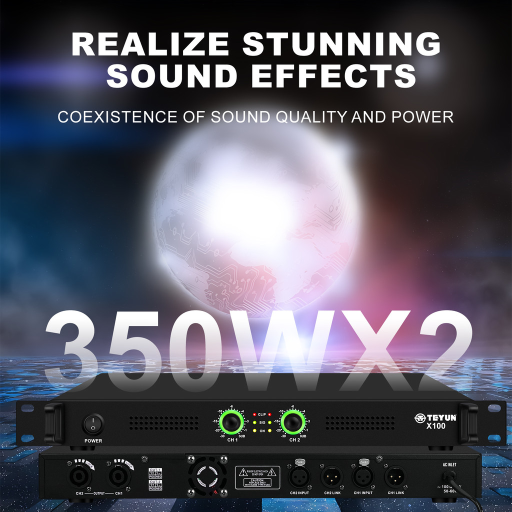 Jual power amplifier stereo 350Wx2 ampli D class XLR output interface ...