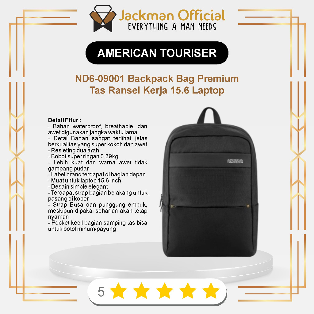 Jual JACKMAN NEWDAY ND6-09001 Backpack Bag Premium Tas Ransel Kerja 15. ...