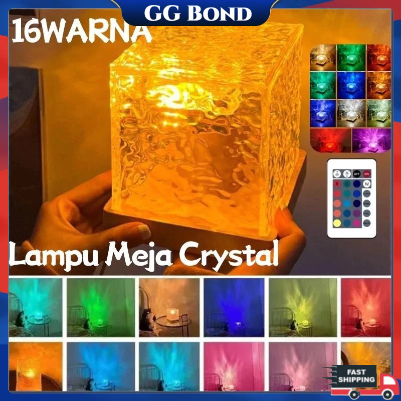Jual 16 Warna Crystal Meja Tidur Remote Control Adjustable RGB Lampu ...