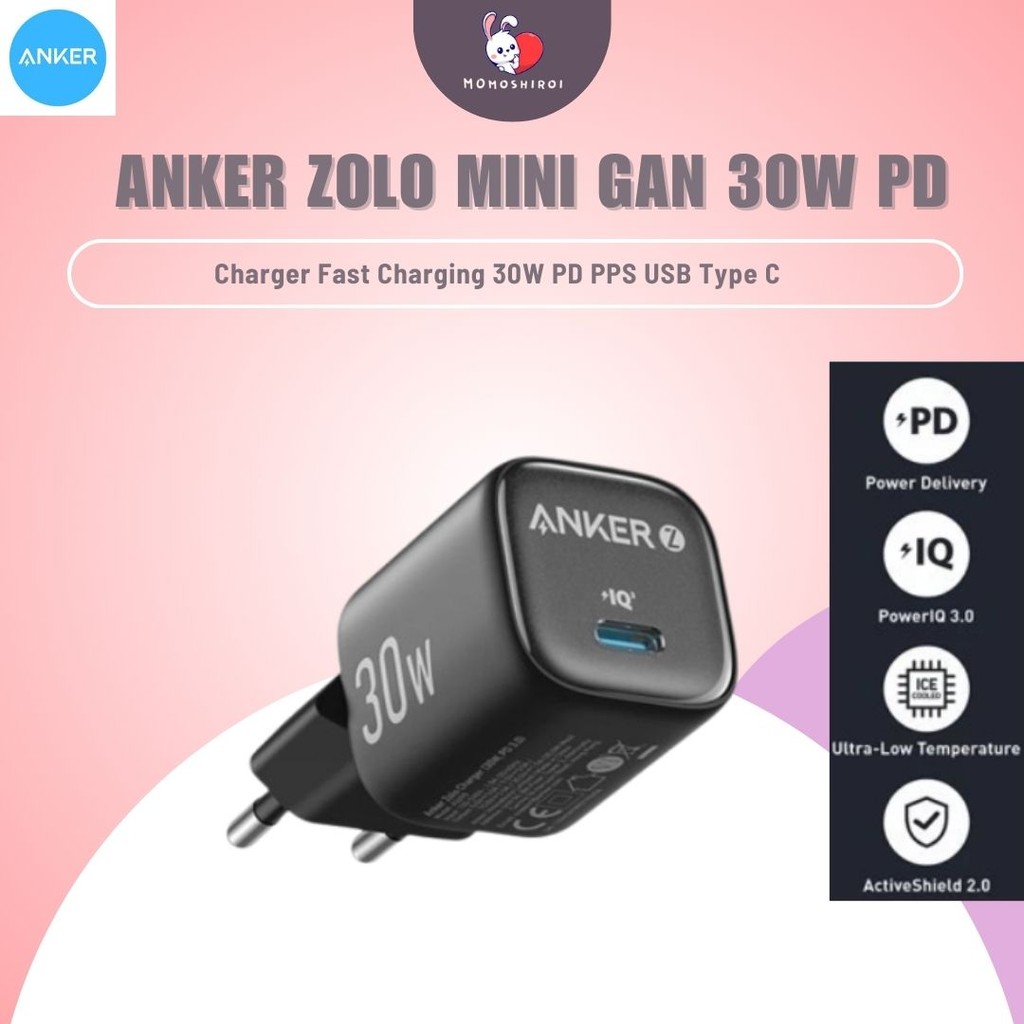 Jual Anker Zolo Mini Gan Charger Fast Charging 30W PD PPS USB Type C - A2698 | Shopee Indonesia