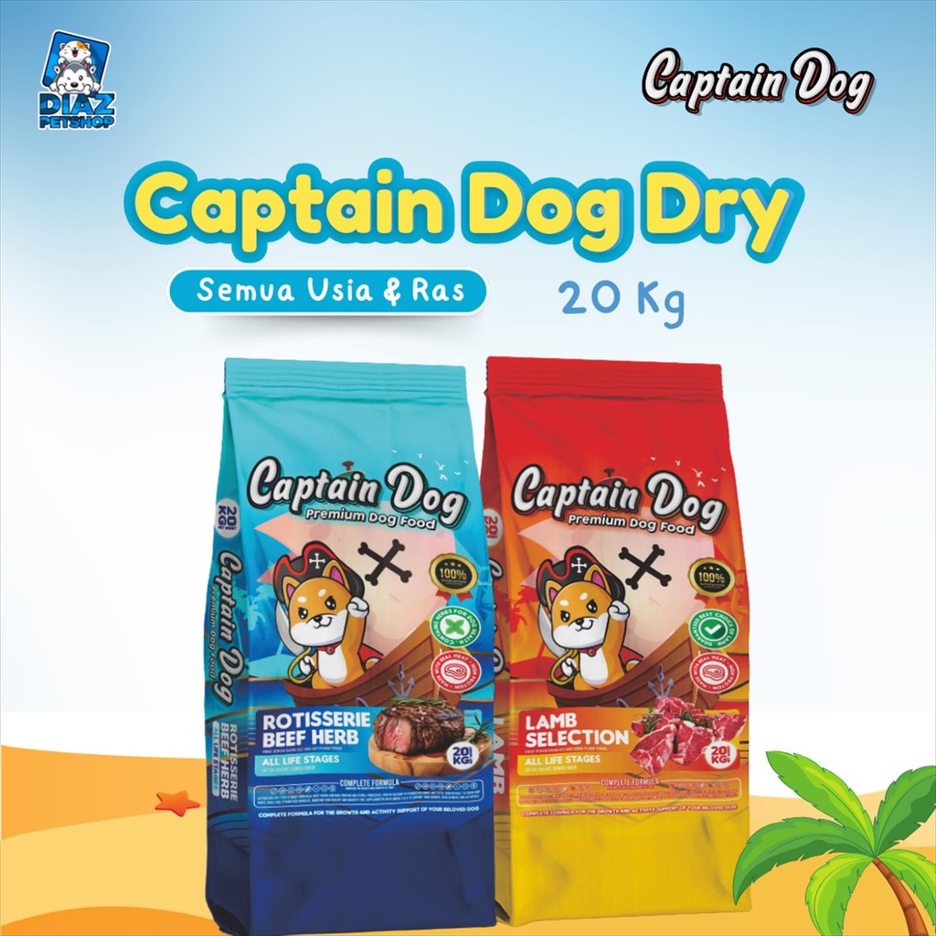 Jual CAPTAIN DOG 20KG ALL VARIAN ( isi kemasan 800gr) | KHUSUS INSTAN ...